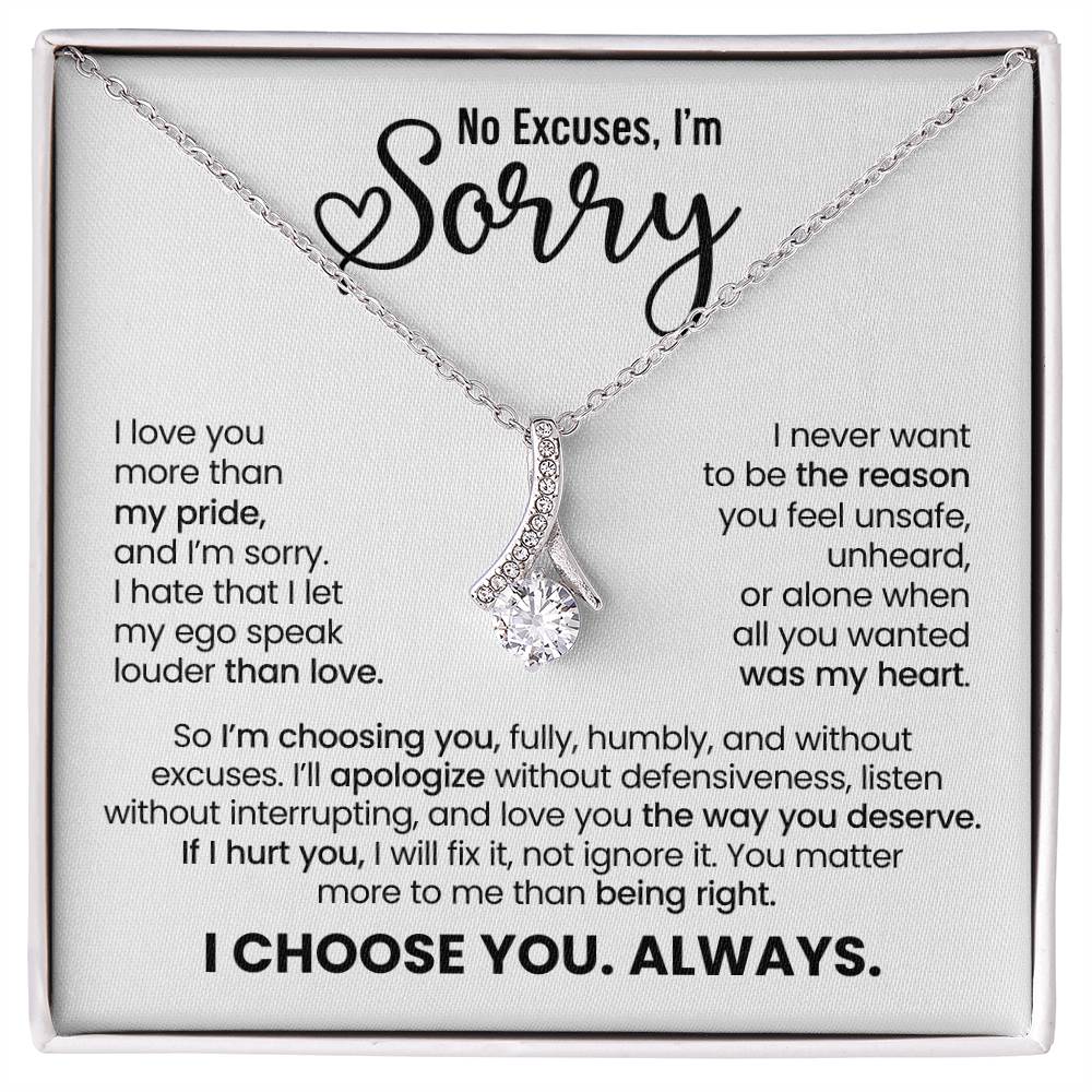 Apology Gift For Her – Alluring Beauty Necklace – No Excuses, I’m Sorr ...